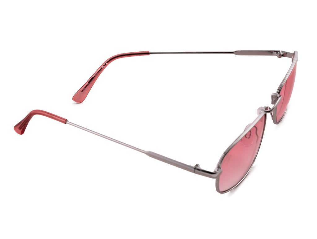 Silver Rectangle Frame With Pink Lenses Jeepers Peepers