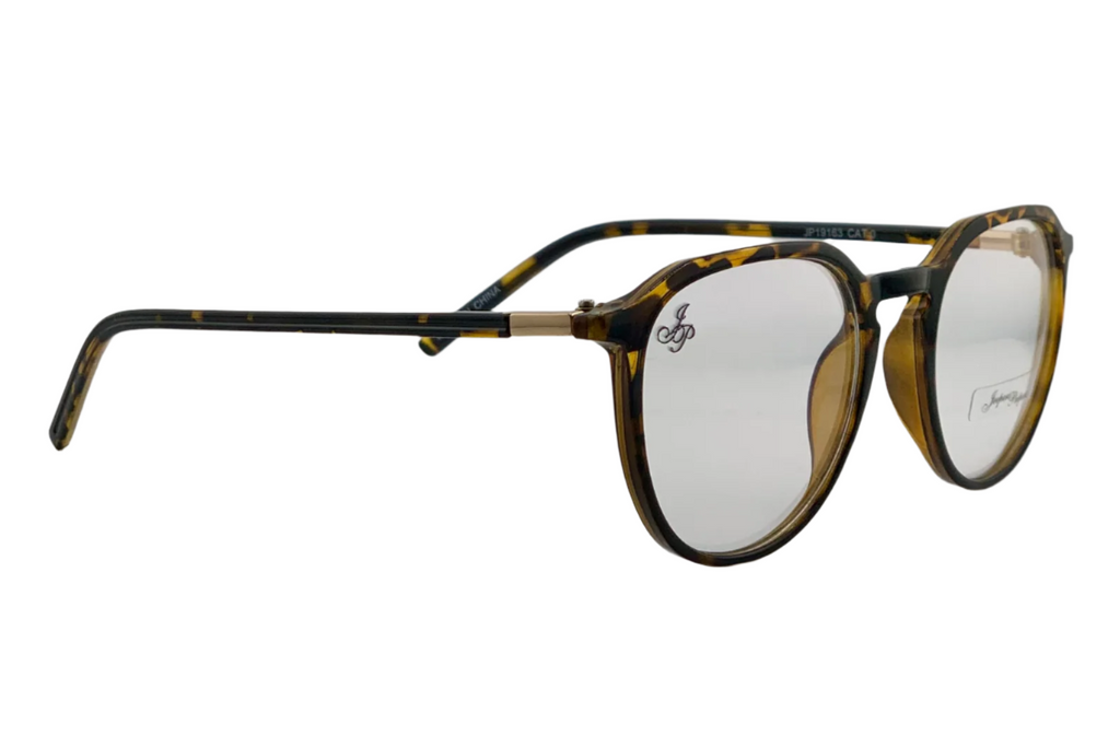 TORT ROUND FRAME WITH CLEAR BLUE LIGHT LENSES – Jeepers Peepers